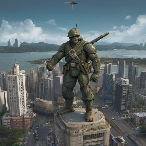 Godzilla Trump: A Psychedelic Pop Art Vision of Po... - AI Art