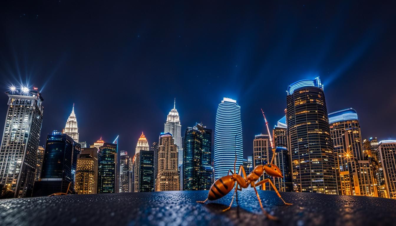 the night city from an ant's perspective. - AI Generated Artwork - NightCafe Creator