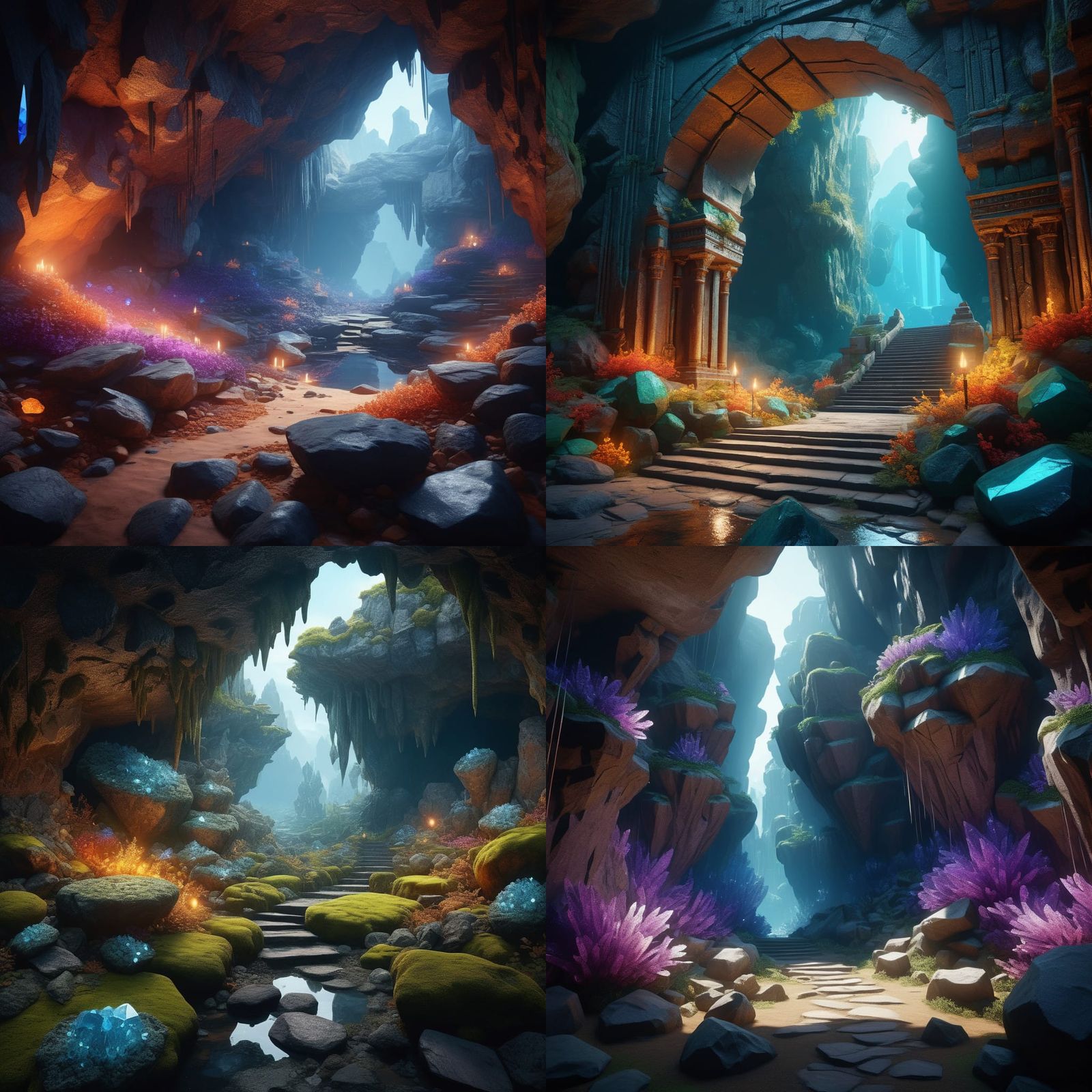 A cave made out of gemstones - Surreal Cave of Radiant Gemst...