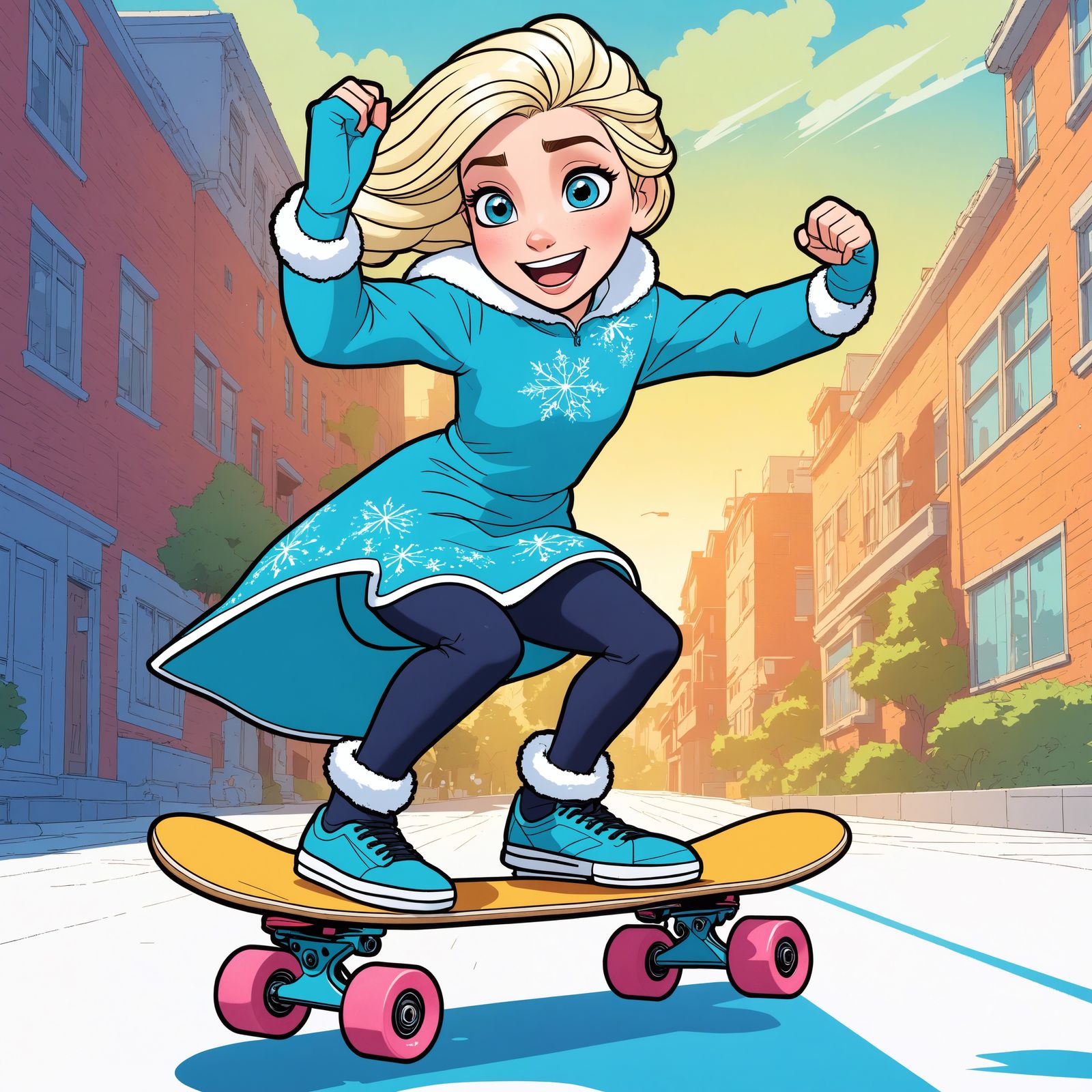 Skate-Queen Elsa ️🛹 - AI Generated Artwork - NightCafe Creator