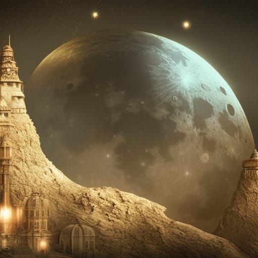 moon, - AI Generated Artwork - NightCafe Creator