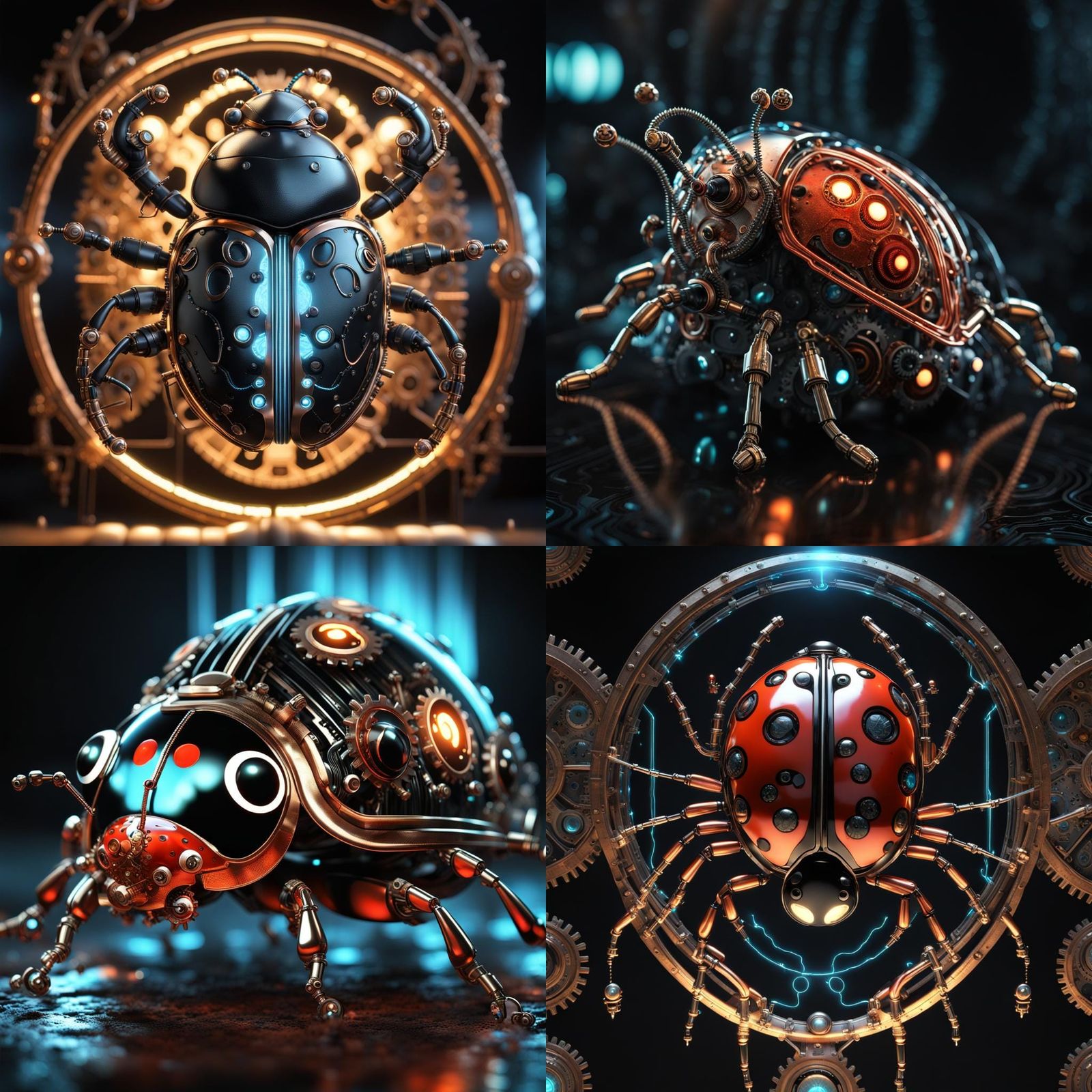 Futuristic Robot Cyborg Ladybug - AI Generated Artwork - NightCafe Creator