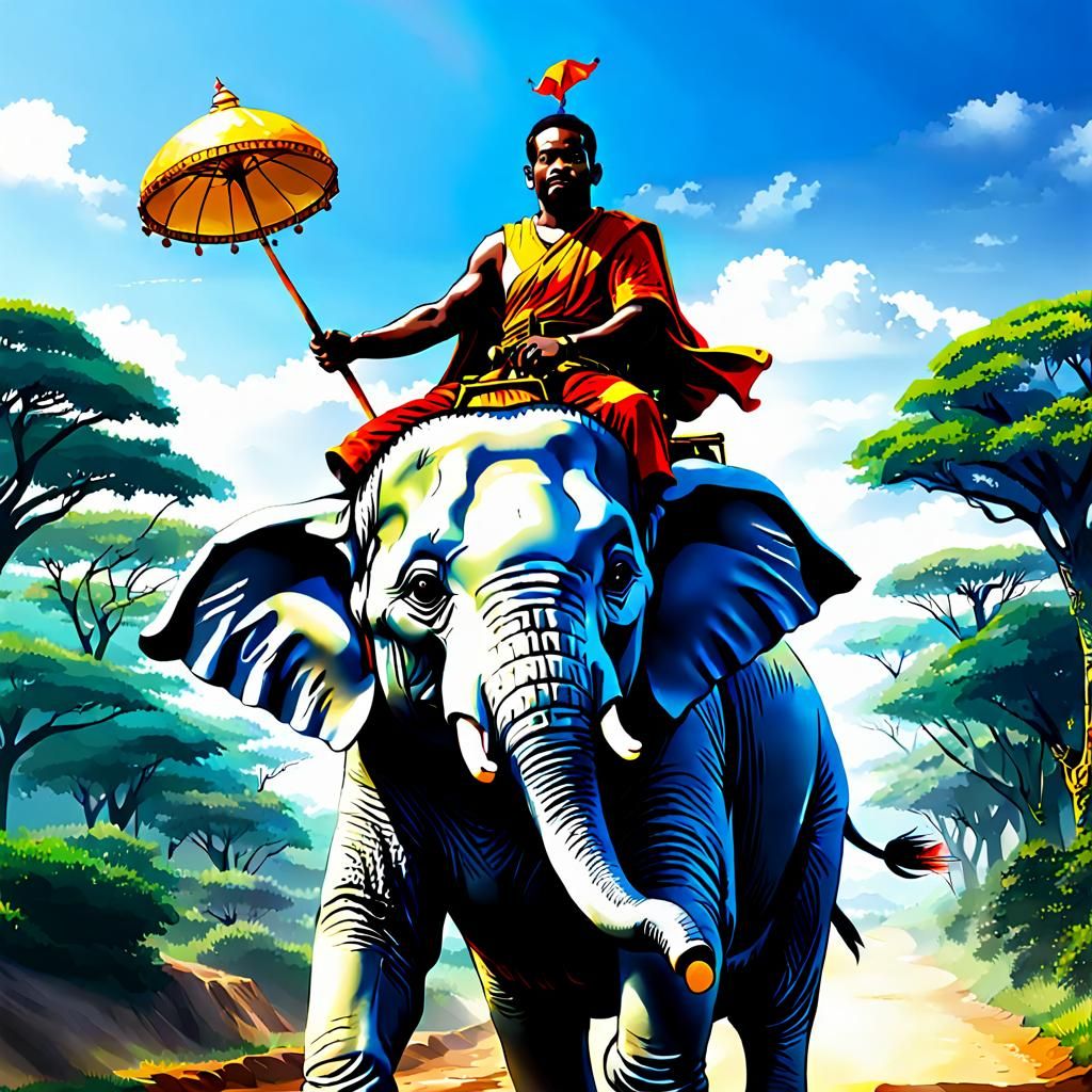 elephant rider is coming - AI Generated Artwork - NightCafe Creator
