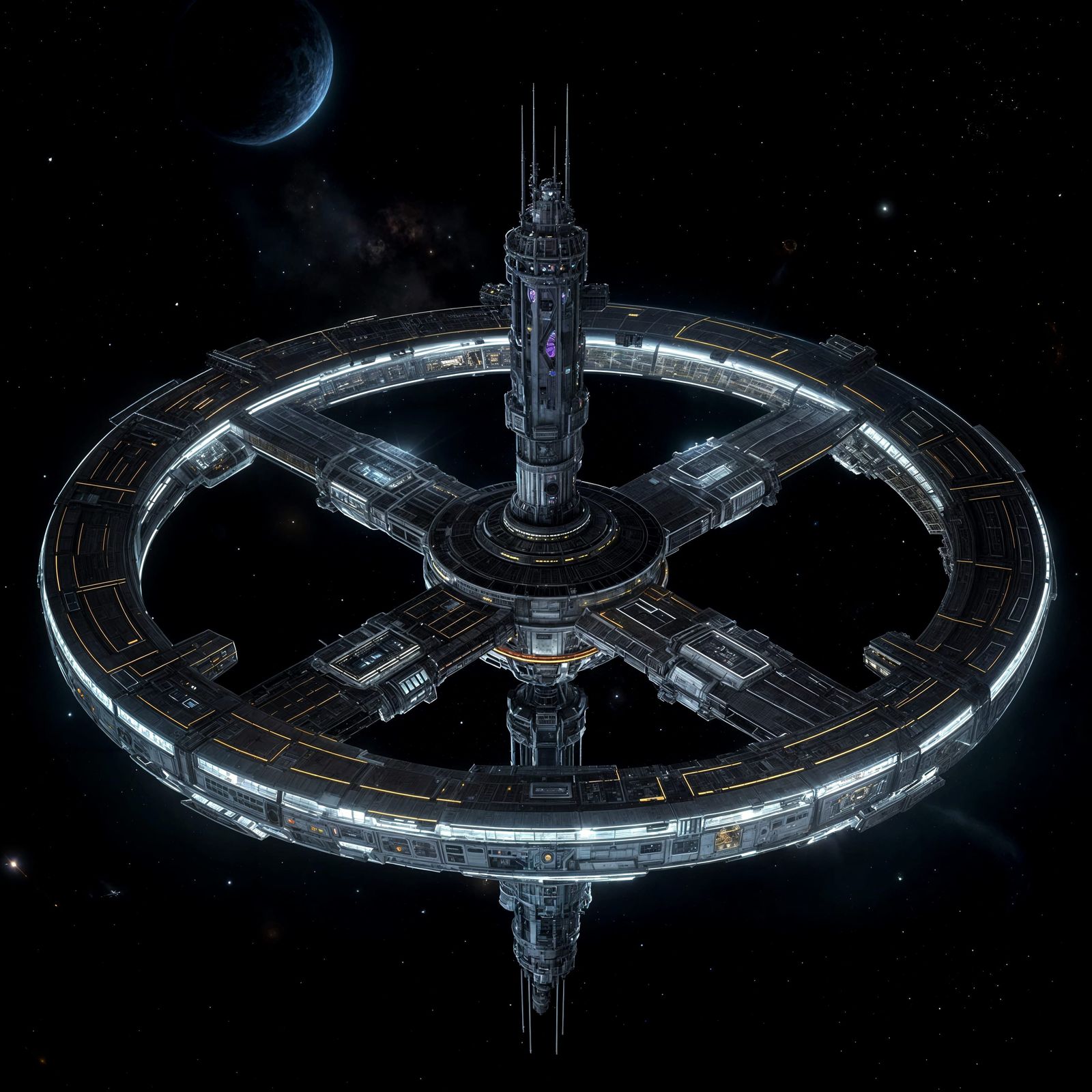 Galactic Outpost 3 - Vibrant Galactic Space Station in Prism...