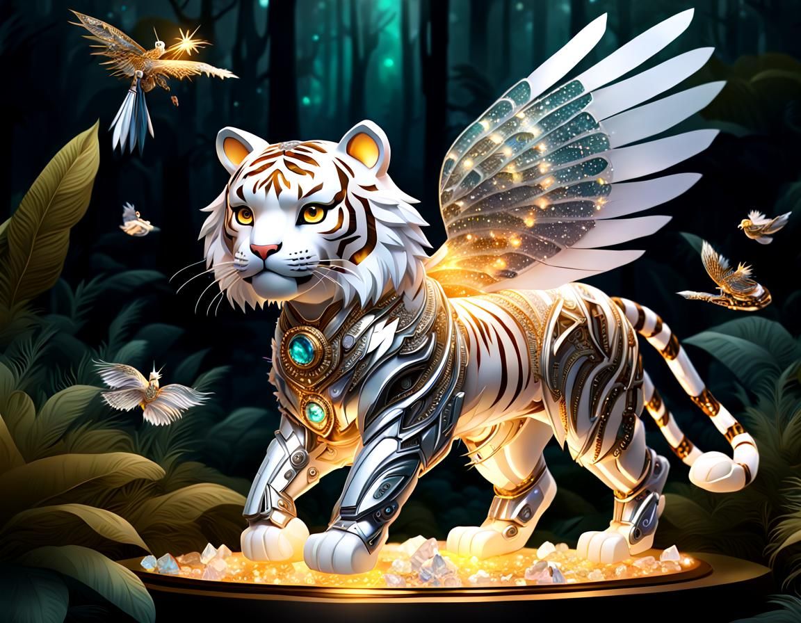 A majestict futuristic tiger in jungle . - AI Generated Artwork ...