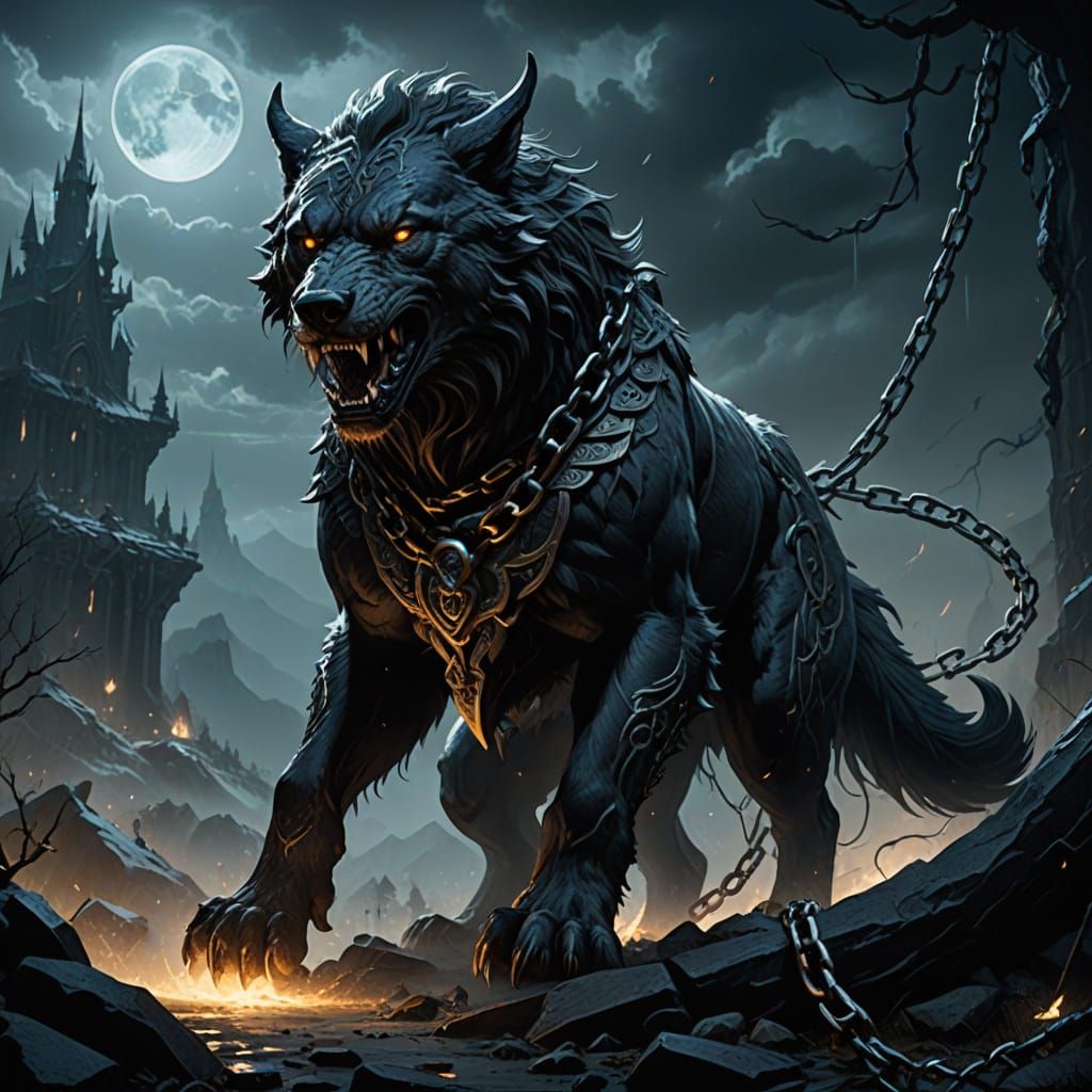 chain hound - Fenrir Unleashed: Norse Mythology's Fearsome G...