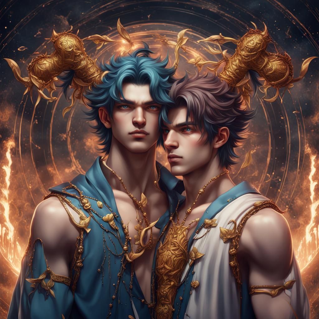 Handsome Gemini Men - Zodiac Collection - AI Generated Artwork ...