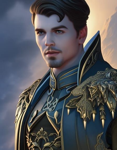 A handsome young man detailed fantasy poster art a masterpiece, 8k ...