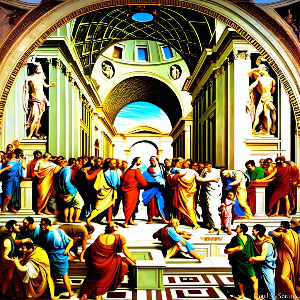 The School of Athens by Rafael Sanzio cartoons - AI Generated Artwork ...