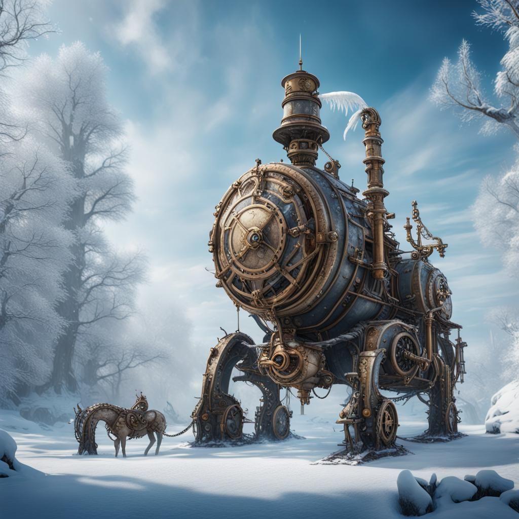 winter steampunk creature - AI Generated Artwork - NightCafe Creator