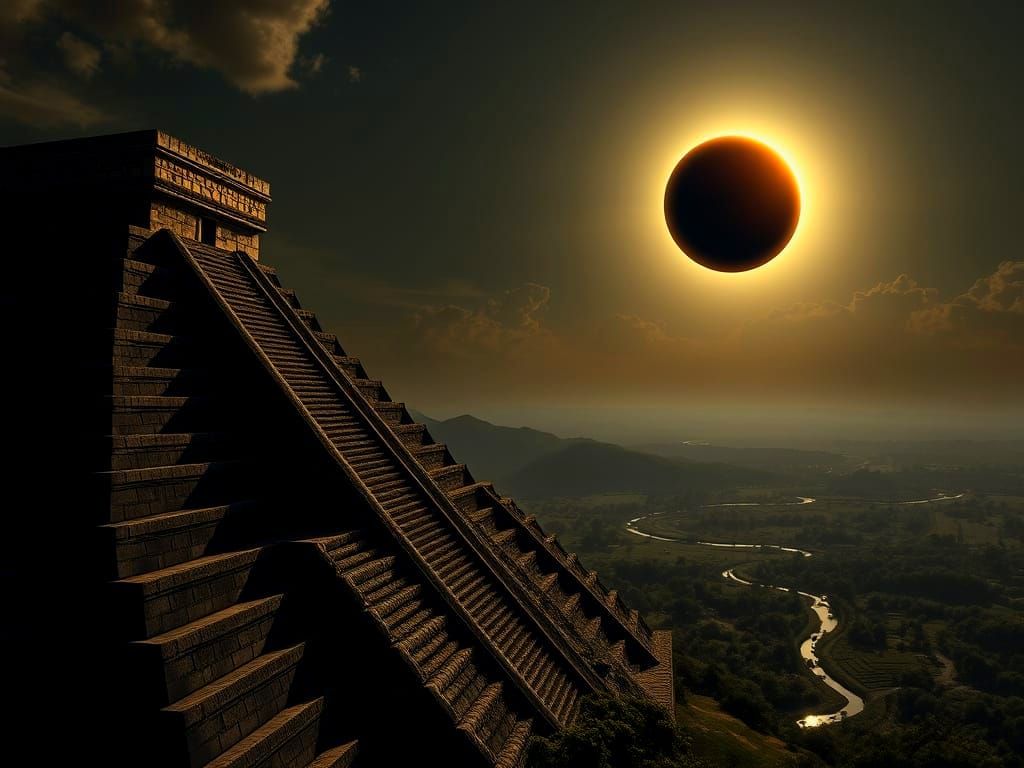 2024 solar eclipse - Solar Eclipse Behind Ancient Pyramids...