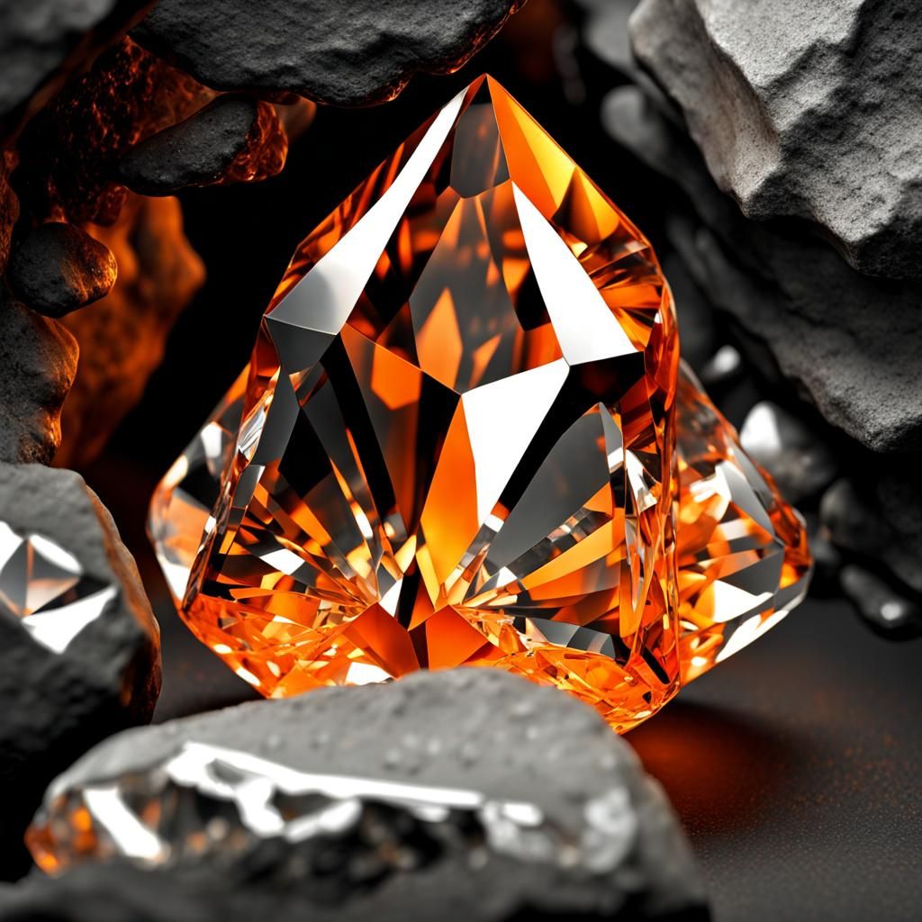 (testing samplers) K_DPM2_ANCESTRAL 1:1 Orange gem - AI Generated ...