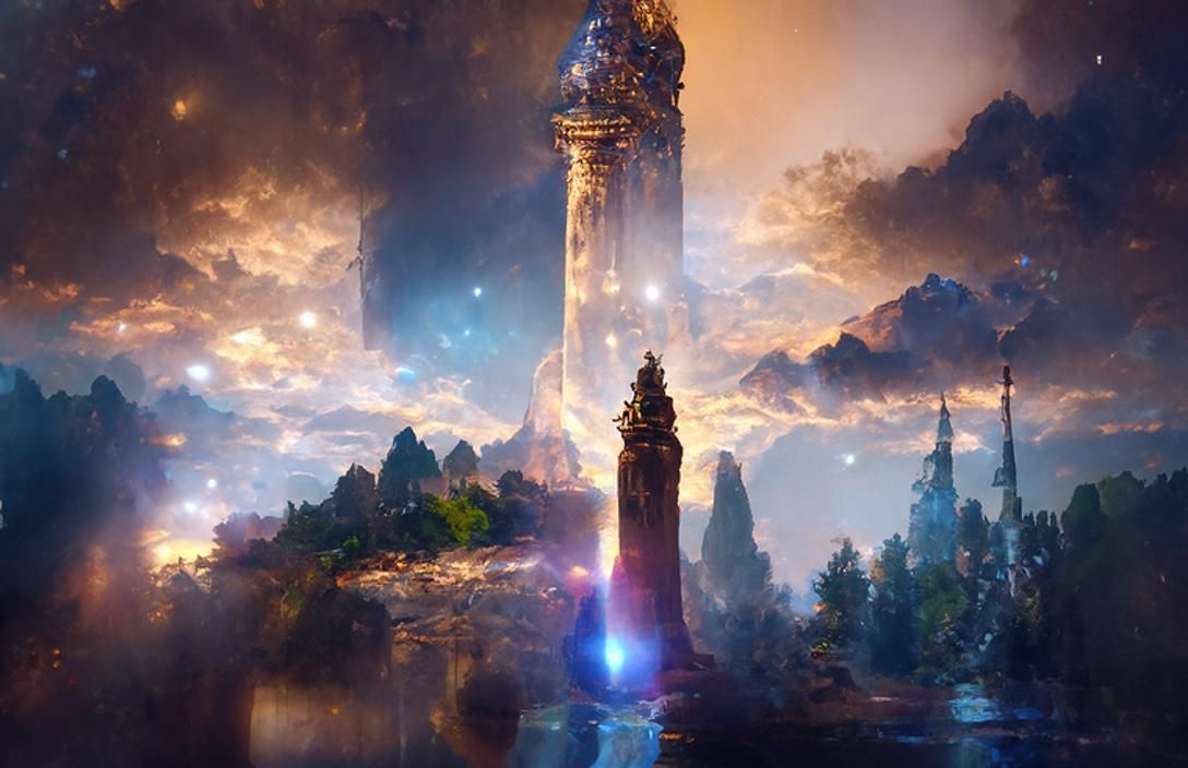 Spire of Cosmic Energy - AI Generated Artwork - NightCafe Creator