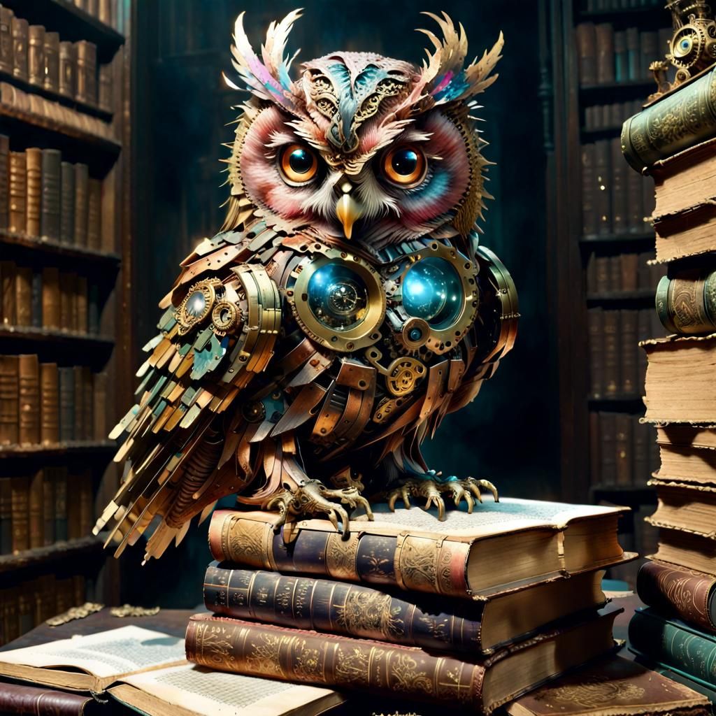 The Library Owl - AI Generated Artwork - NightCafe Creator