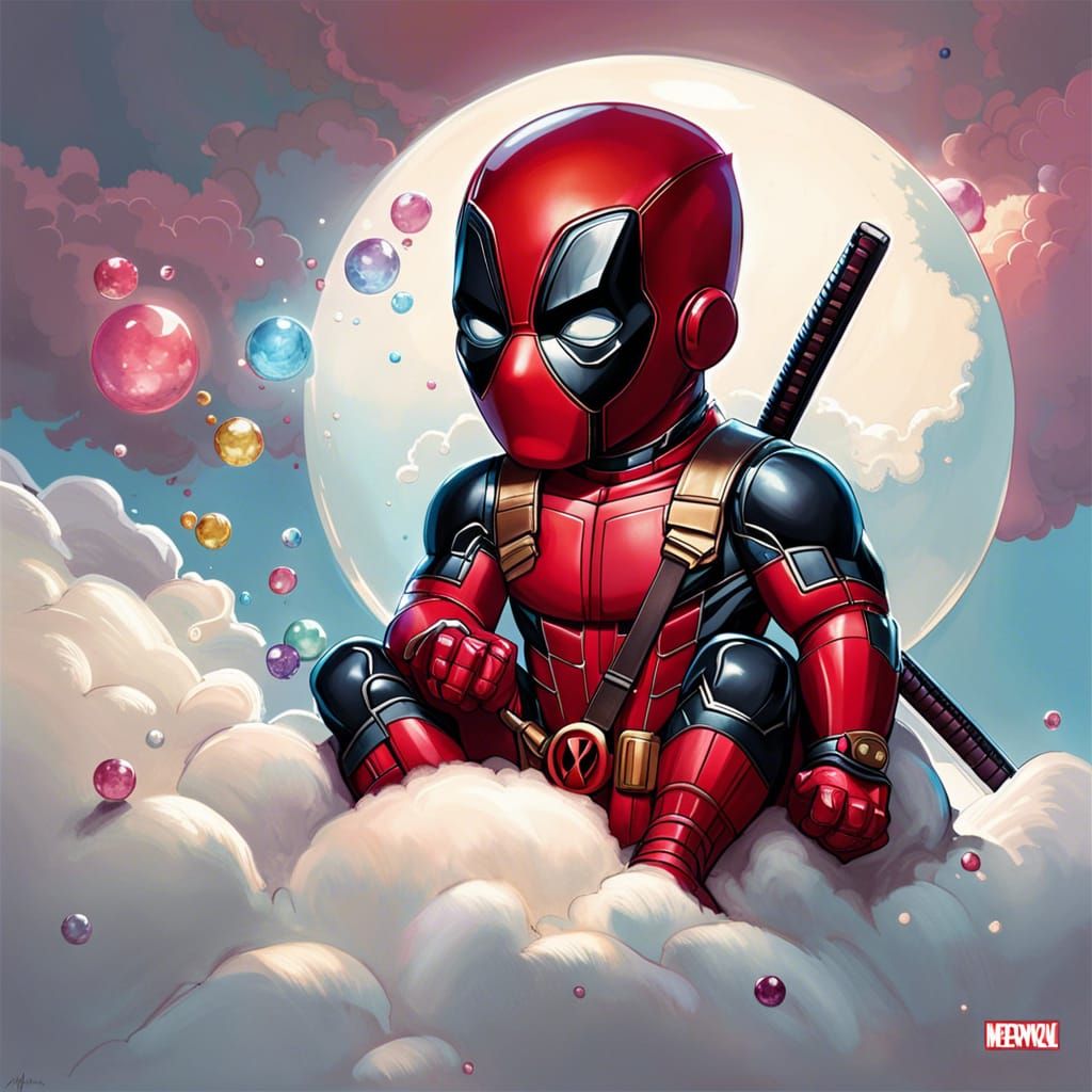Cute Baby Deadpool - AI Generated Artwork - NightCafe Creator