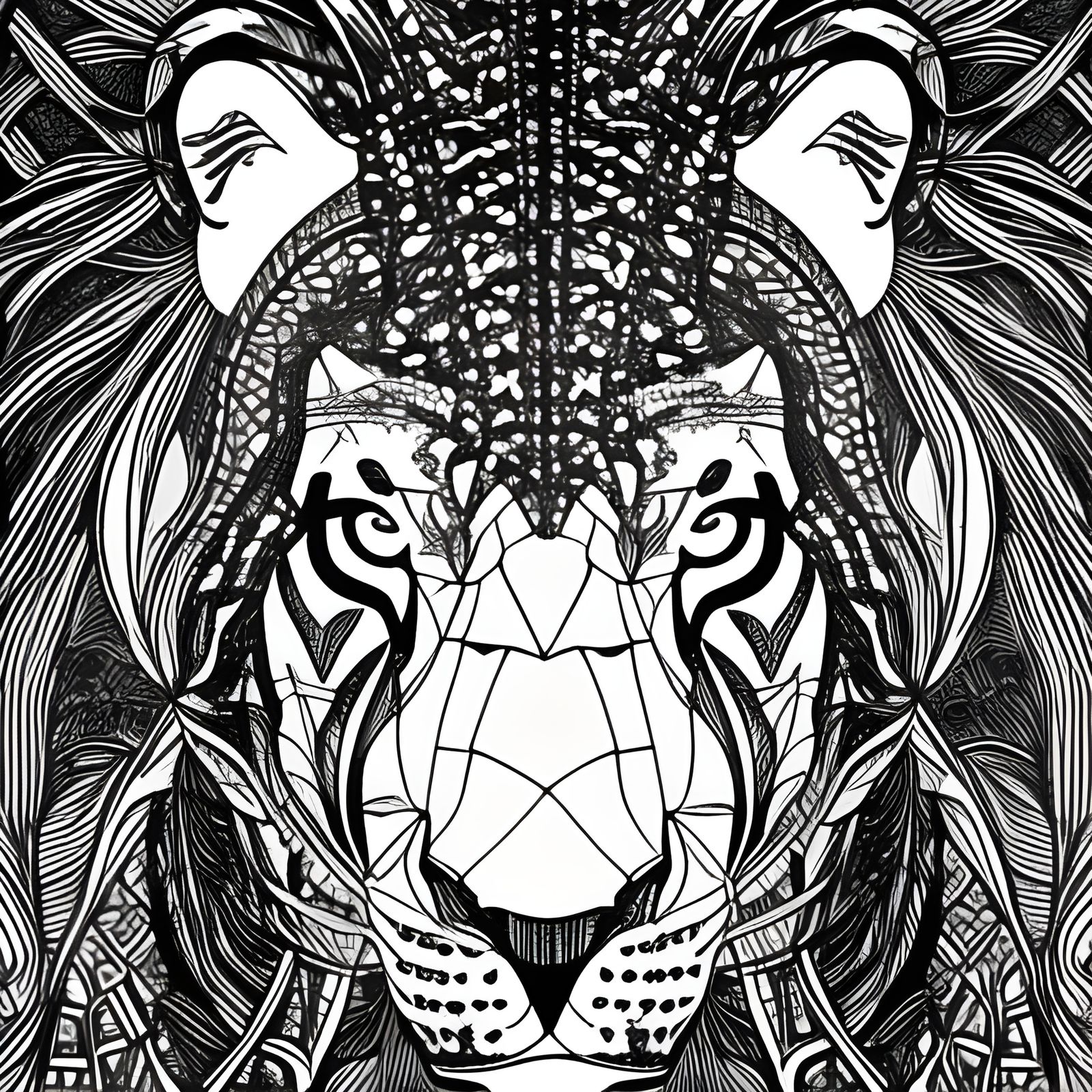 Aslan, Coloring Page - AI Generated Artwork - NightCafe Creator