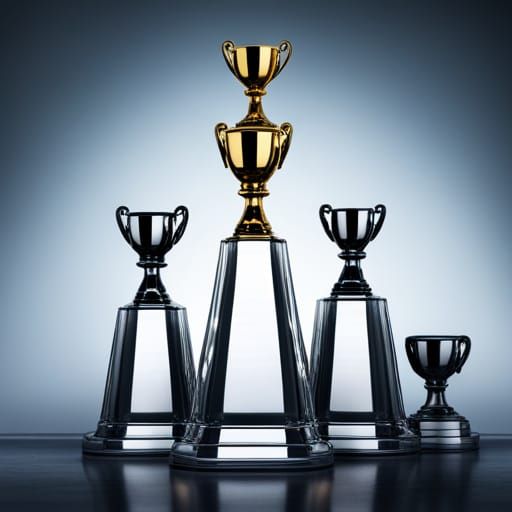 Towering stack of trophies - AI Generated Artwork - NightCafe Creator