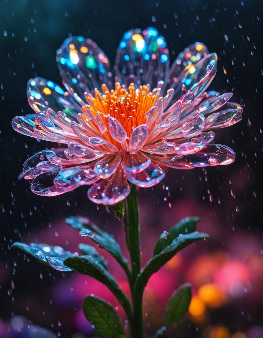 Crystal flower - AI Generated Artwork - NightCafe Creator