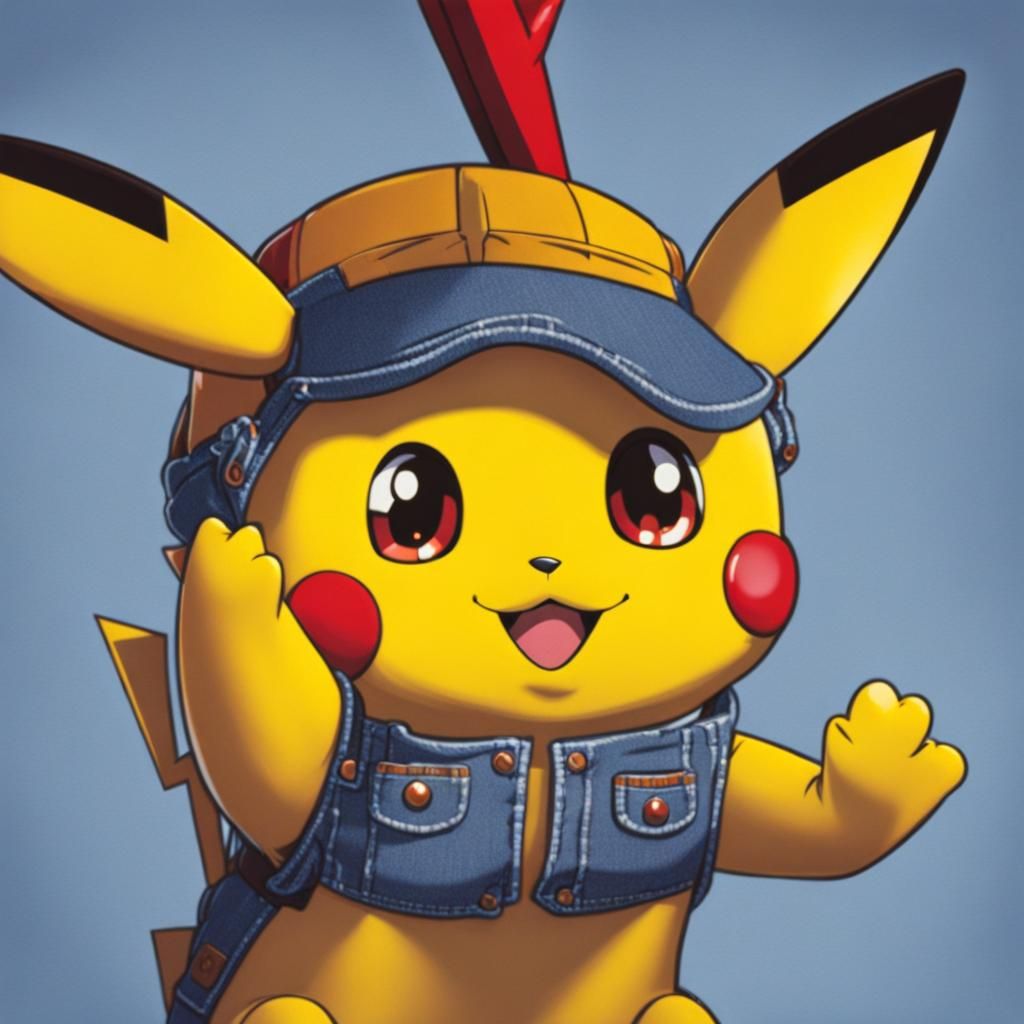 Denim Pikachu - AI Generated Artwork - NightCafe Creator