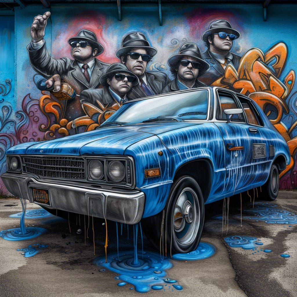Blue Blues Bros - AI Generated Artwork - NightCafe Creator