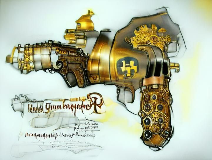 Holy Roman empire steampunk raygun handgun blaster grordbort concept ...