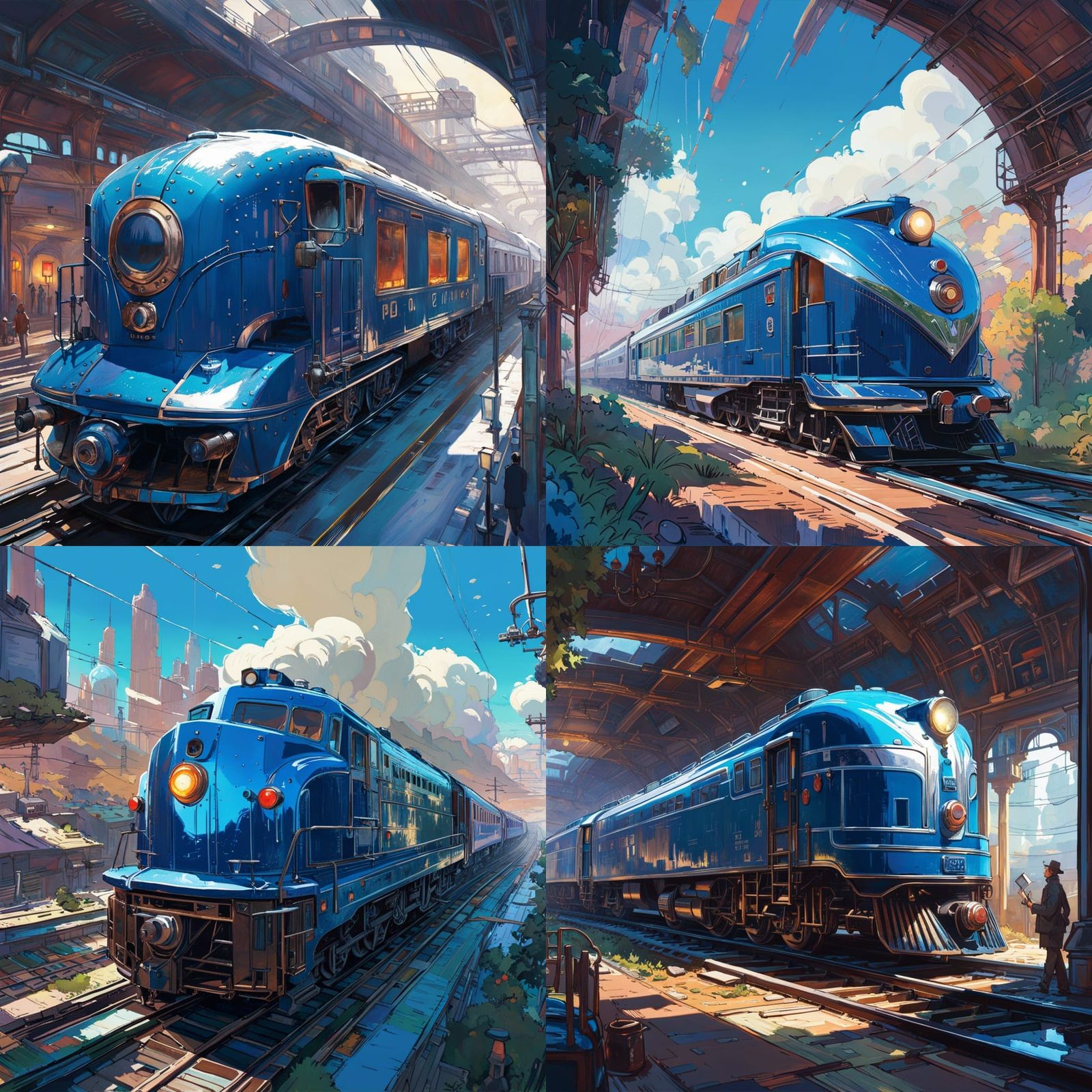Artdeco Train - AI Generated Artwork - NightCafe Creator