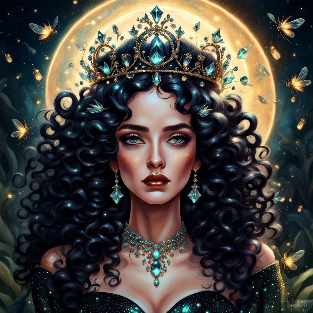An enchanting beauty wearing a crystal crown - AI Generated Artwork - NightCafe Creator
