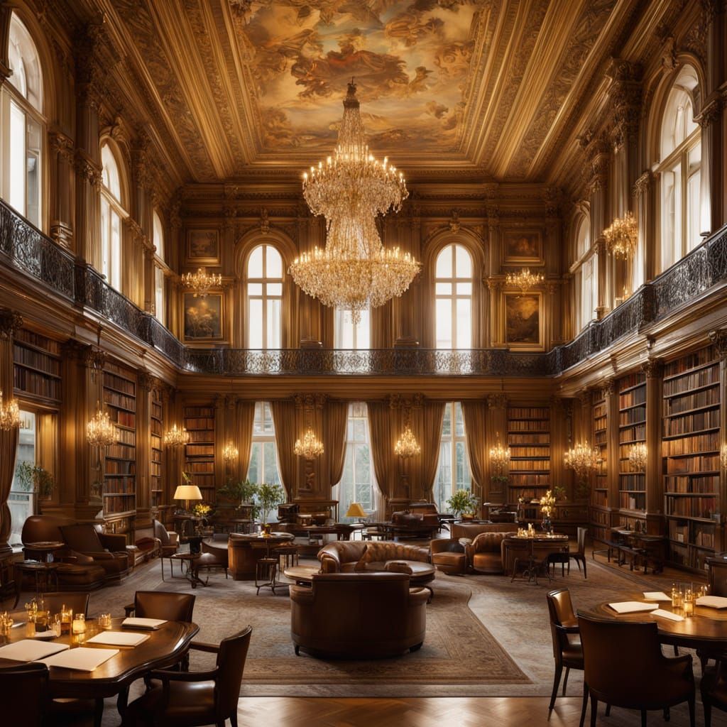 Inside Of A Fancy Library - Elegant Neoclassical Library Int...
