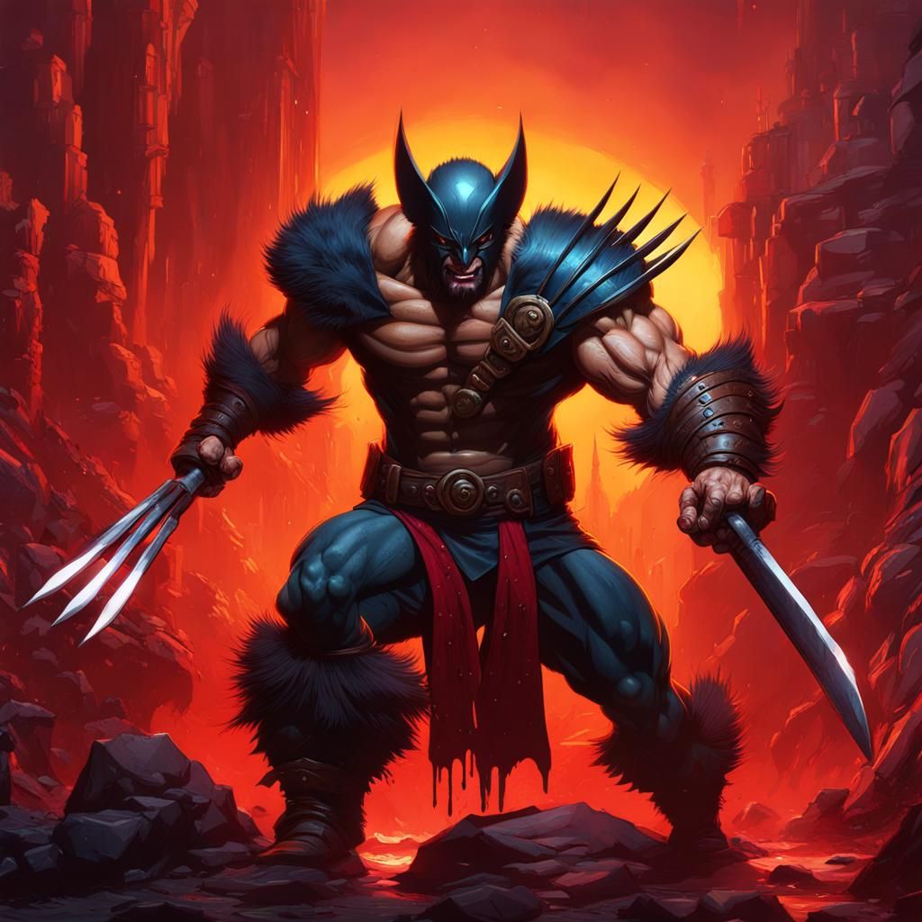 Wolverine as a Dungeons and dragons barbarian class - AI Generated ...