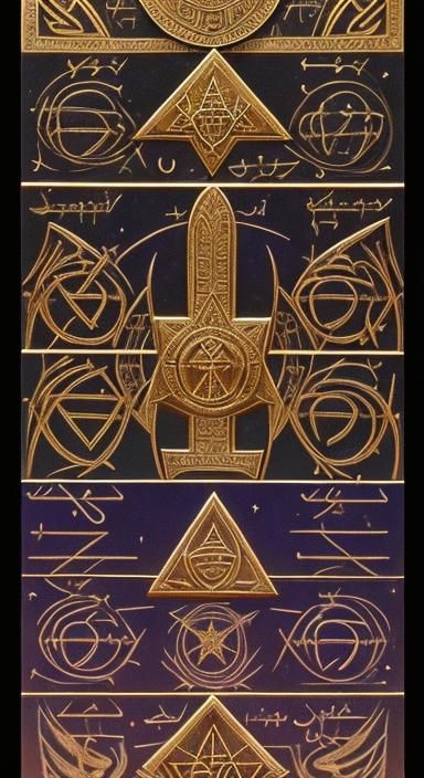 reference Assyrian occult symbols from art sources scale male female ...