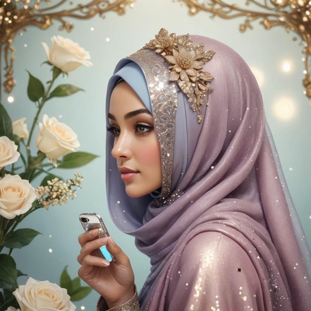 A side portrait of a Muslimah - AI Generated Artwork - NightCafe Creator