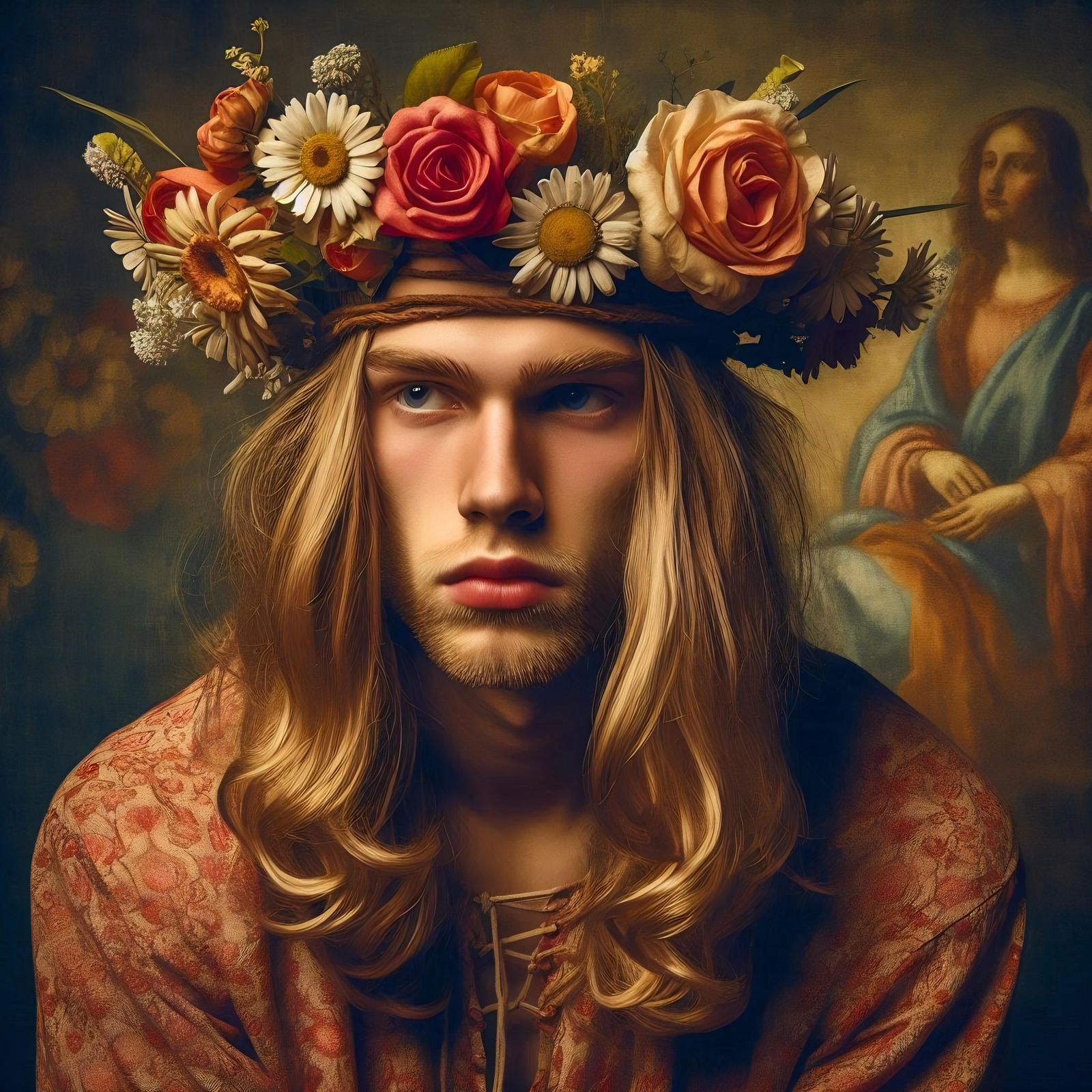 Flower Power Guy - AI Generated Artwork - NightCafe Creator