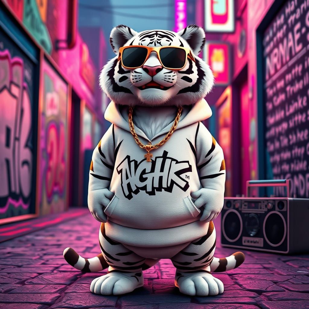 Tigre. - Rapper Tiger in Urban Street Style
