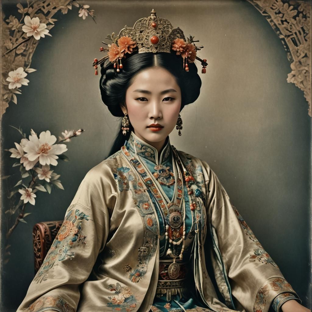 Queen Fiyanggū (ᡶᡳᠶᠠᠩᡤᡡ) of Manchuria. - AI Generated Artwork ...