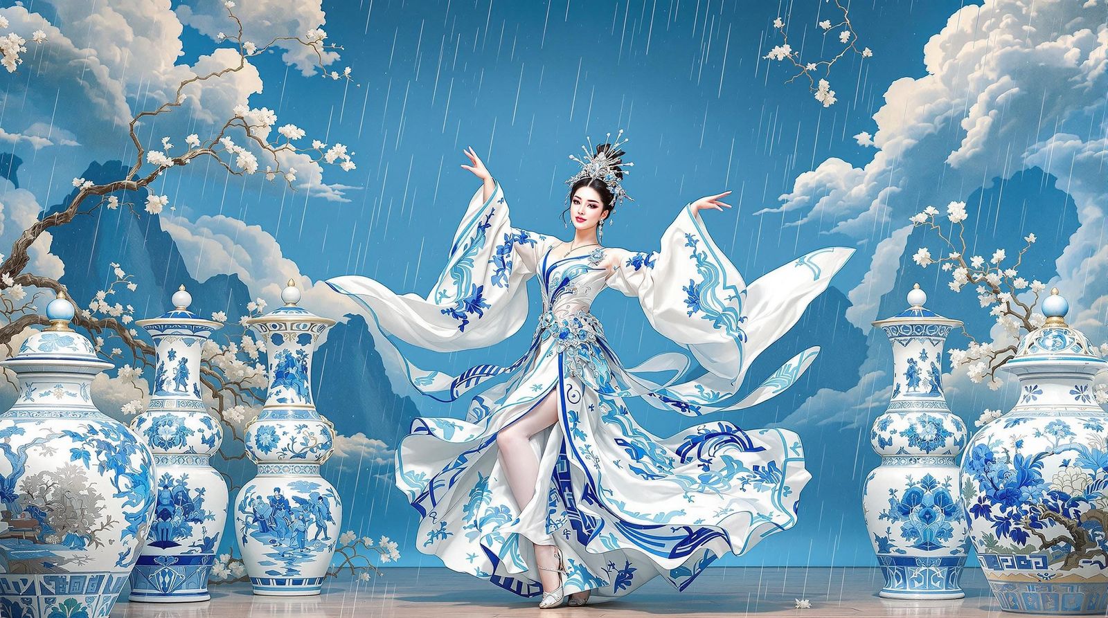 serenity - Ethereal Beijing Opera Dancer in Antique Splendor