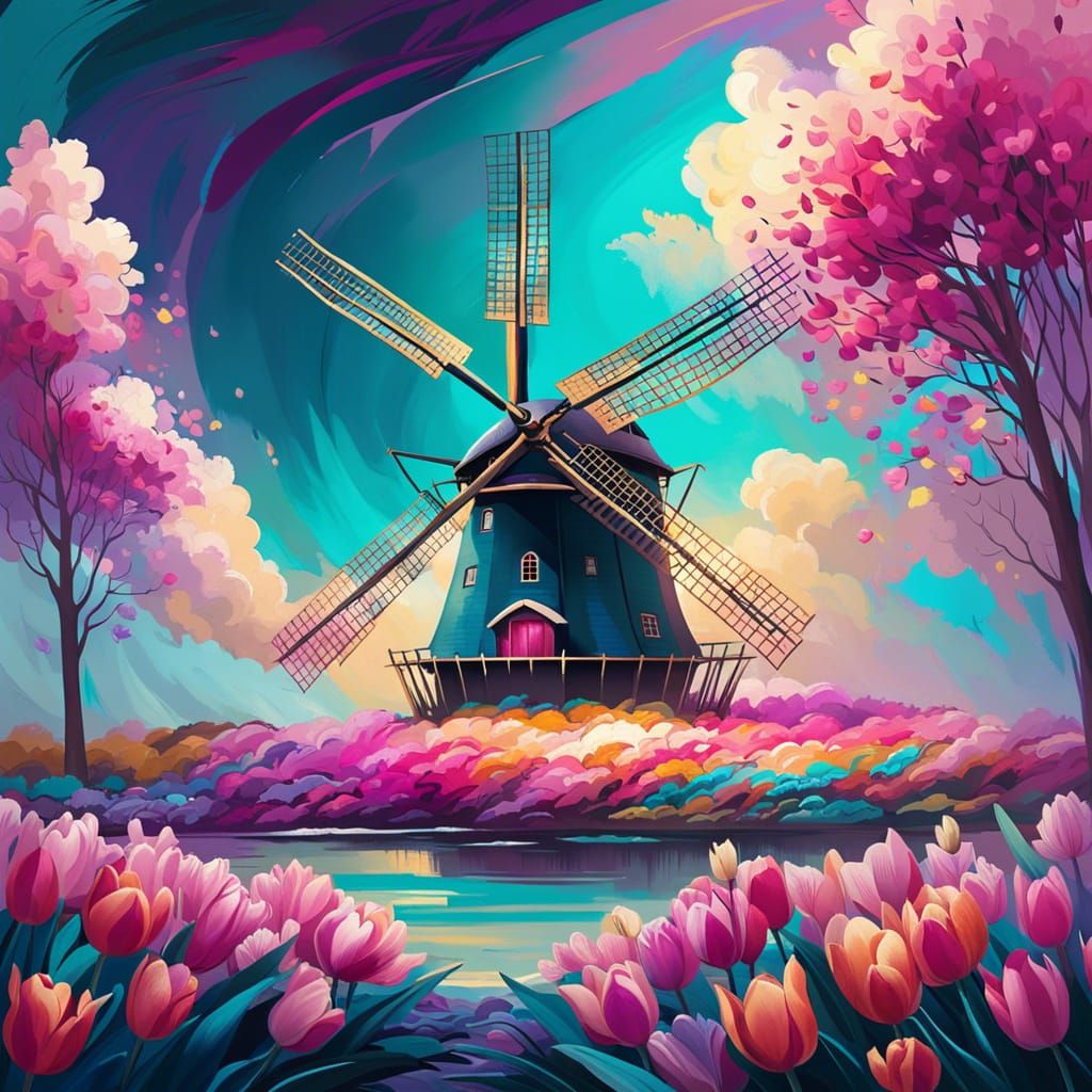 Windmill - AI Generated Artwork - NightCafe Creator