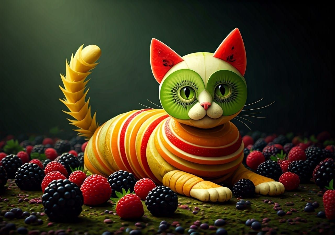 Fruit Feline in a Berry Paradise - Fruit Feline in a Berry P...