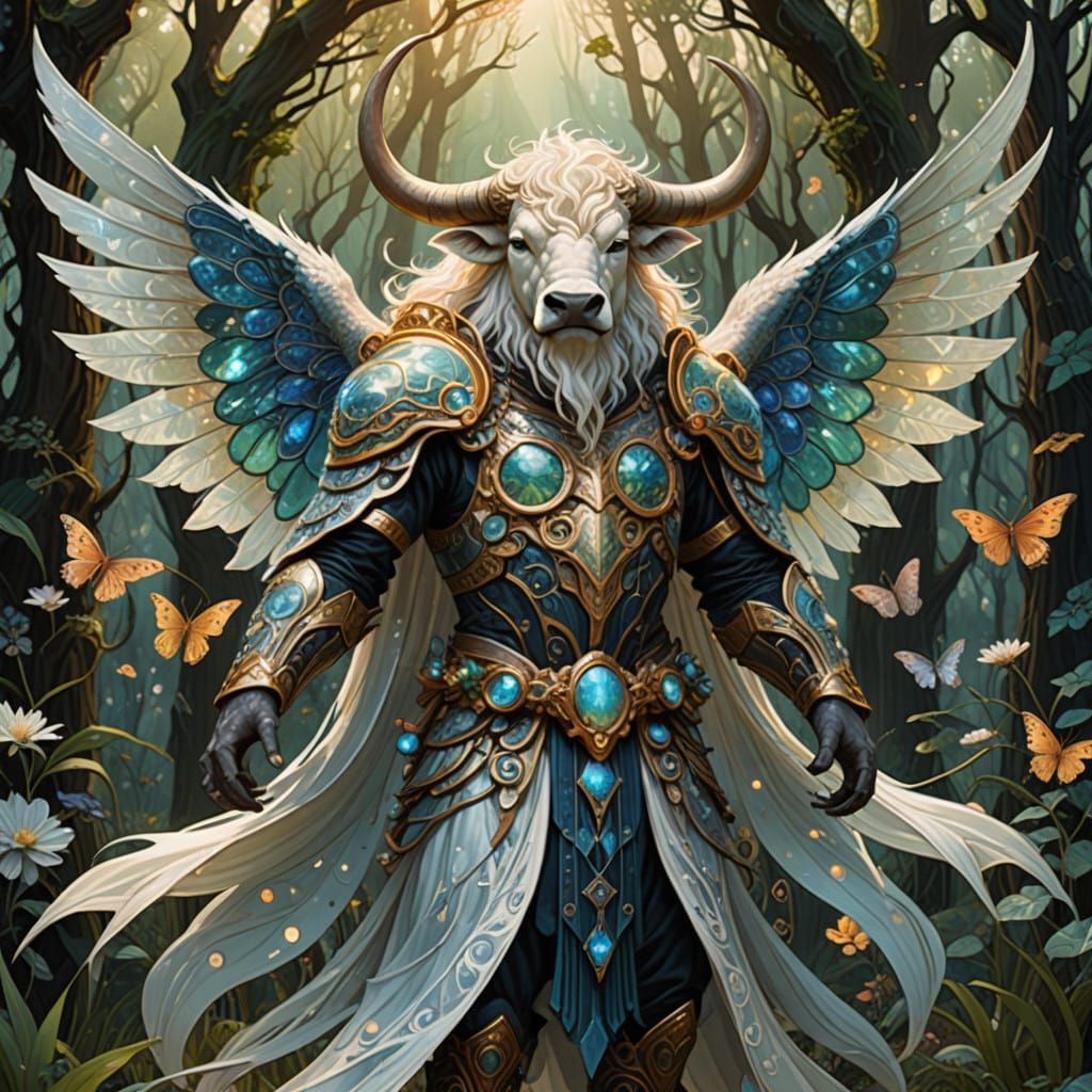 all vibrant swishy Biotite-opal sparkle wings on an albino ...