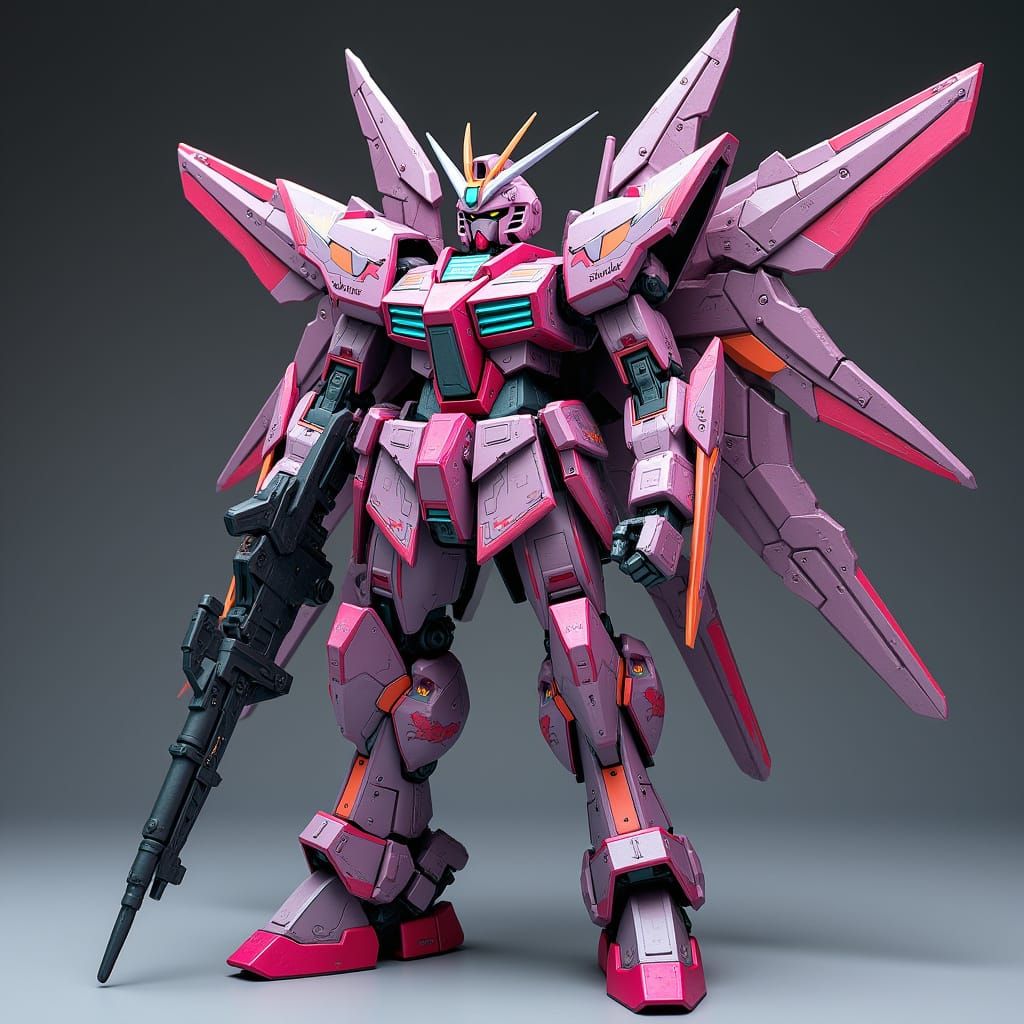 Customized Freedom Gundam with Metallic Paint and ... - AI Art