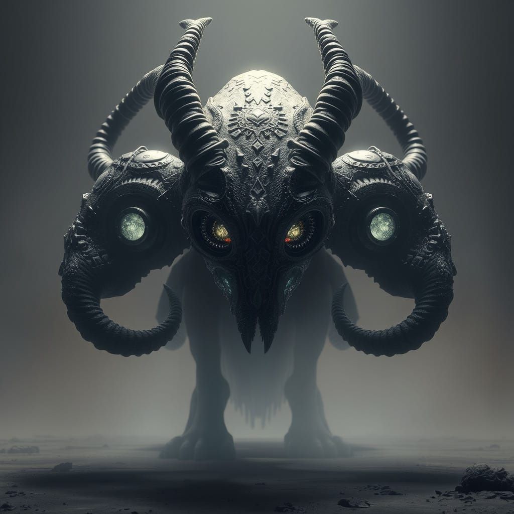 Ethereal Ofanim in Neutral Gradient Hues - AI Art