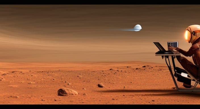 Elon on Mars - AI Generated Artwork - NightCafe Creator