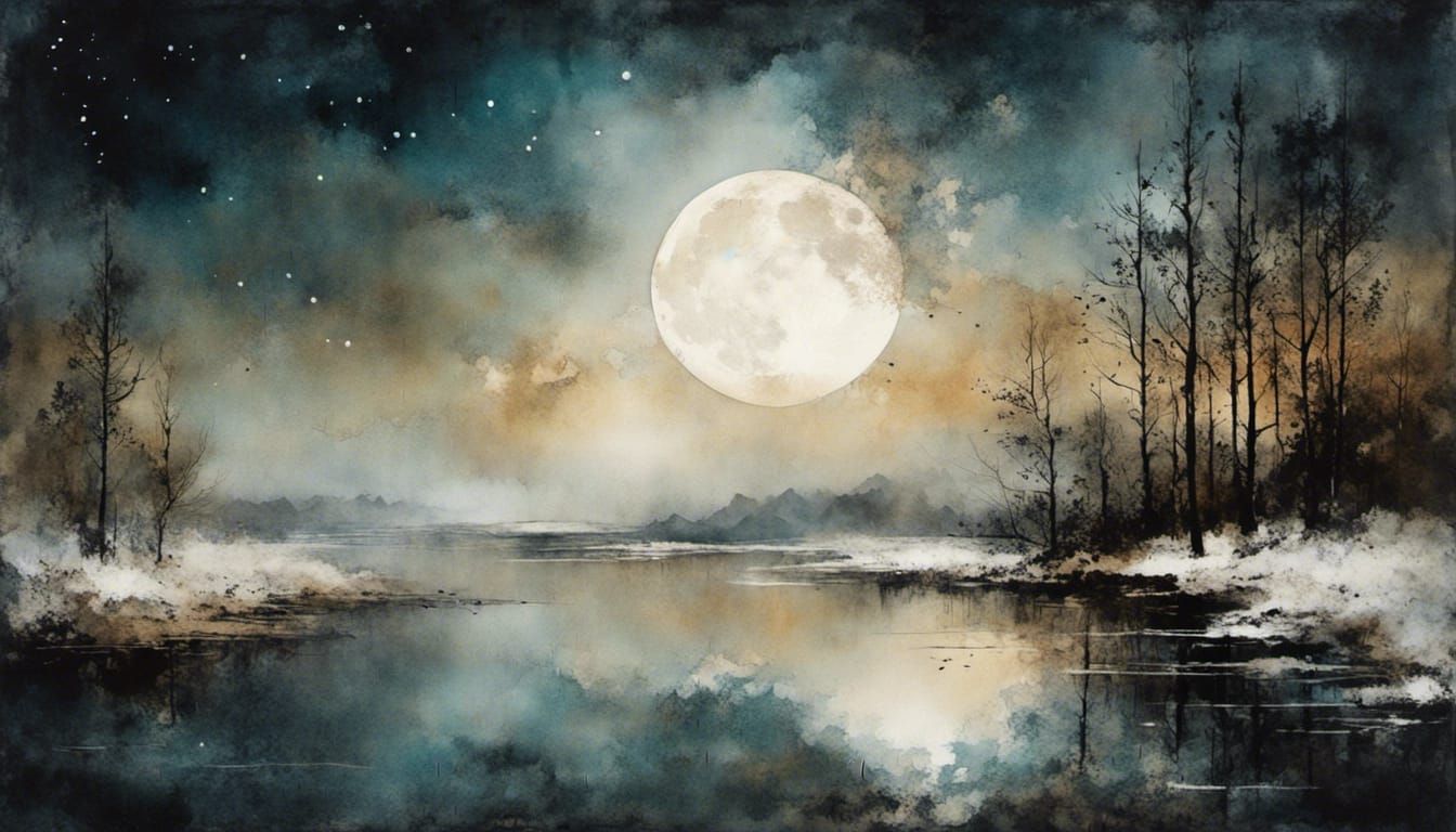 white moon - AI Generated Artwork - NightCafe Creator