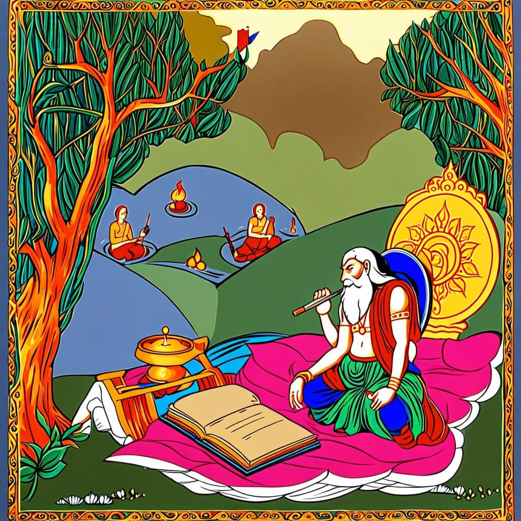 Sage Valmiki writing Ramayan - Valmiki Writes Ramayana: An A...