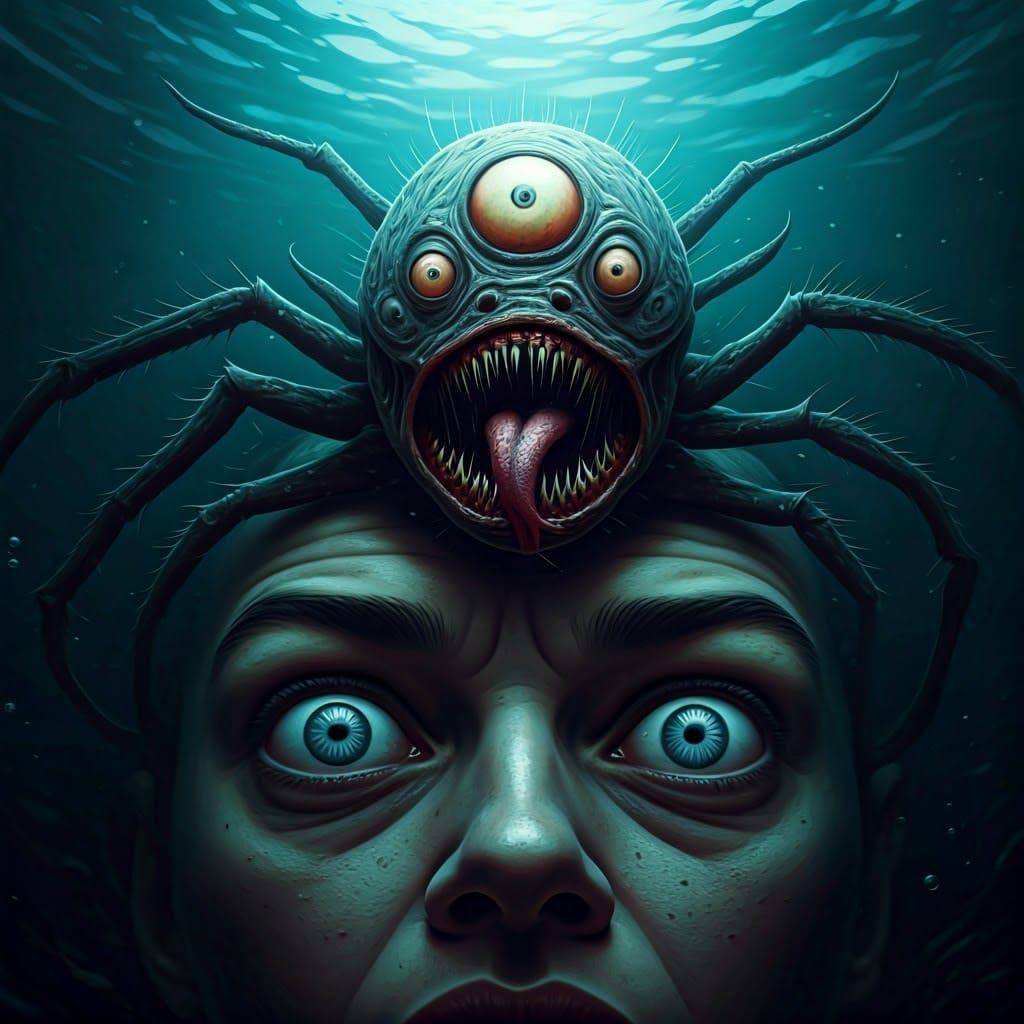 Grotesque Biomechanical Horror Emerges from the Da... - AI Art