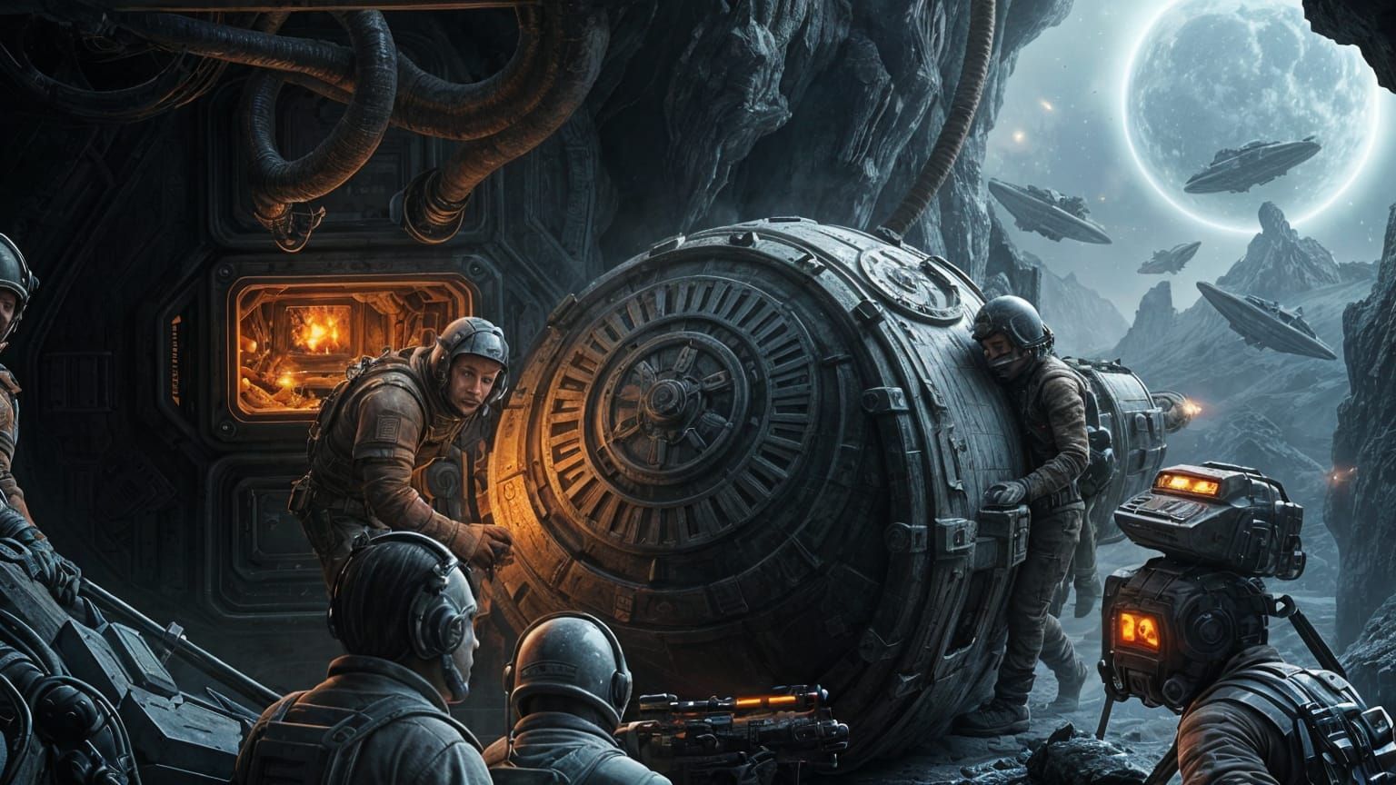 A small team of miners aboard a rickety ore space barge uncovers an ...