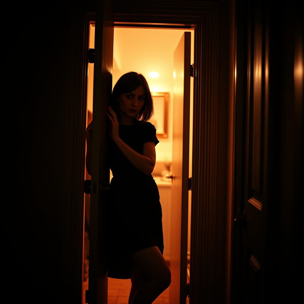 Sultry Woman in Disheveled Elegance, Captured in C... - AI Art