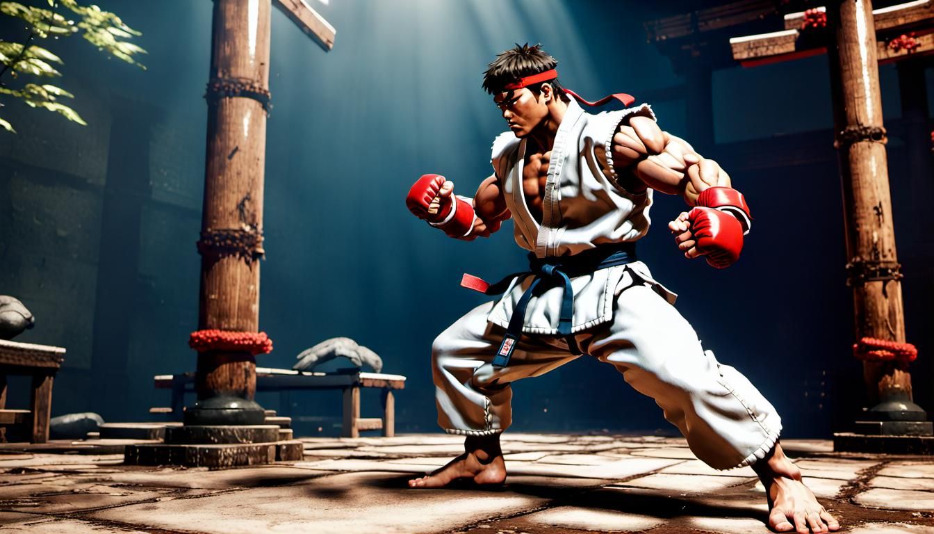 Ryu Training - AI Generated Artwork - NightCafe Creator