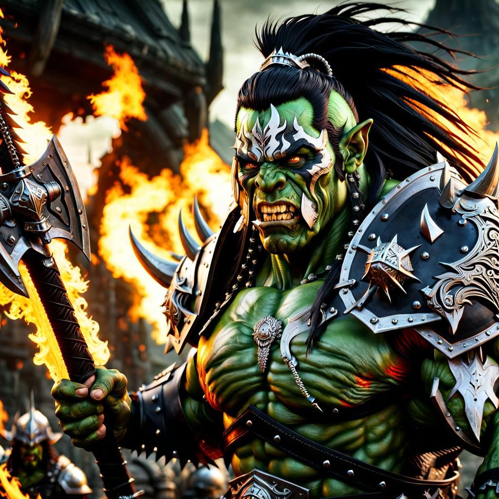 Warlord Krask Bone Eater of the Rotten Serpents Clan - AI Generated ...