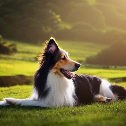 hansome collie dog in - Daily challenge #39 - NightCafe Creator