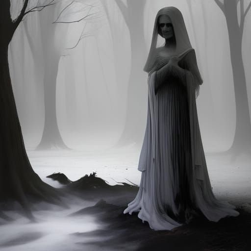 Ethereal Specter in a Twisted Dreamscape - AI Art